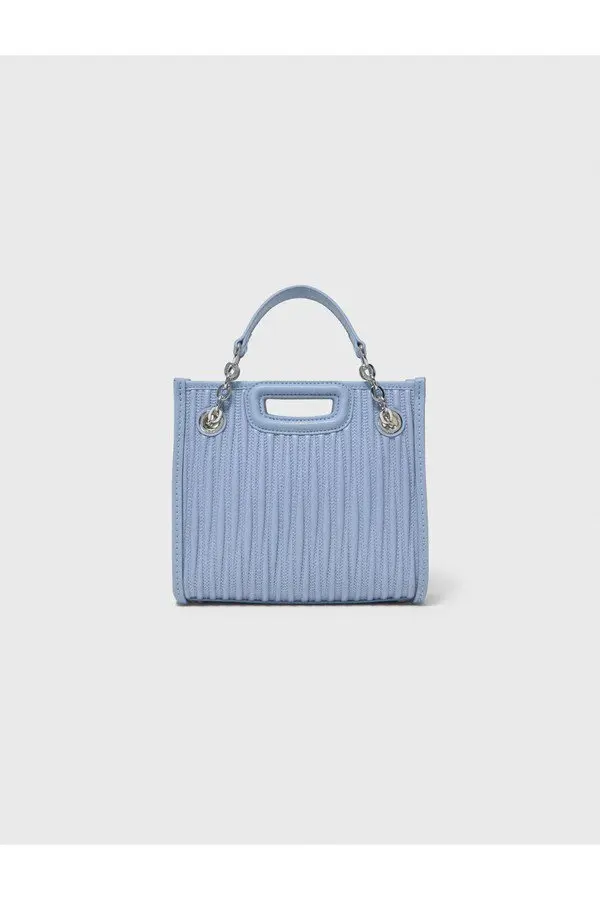Maje Miss M Quilted Leather Mini Tote Bag - Blue