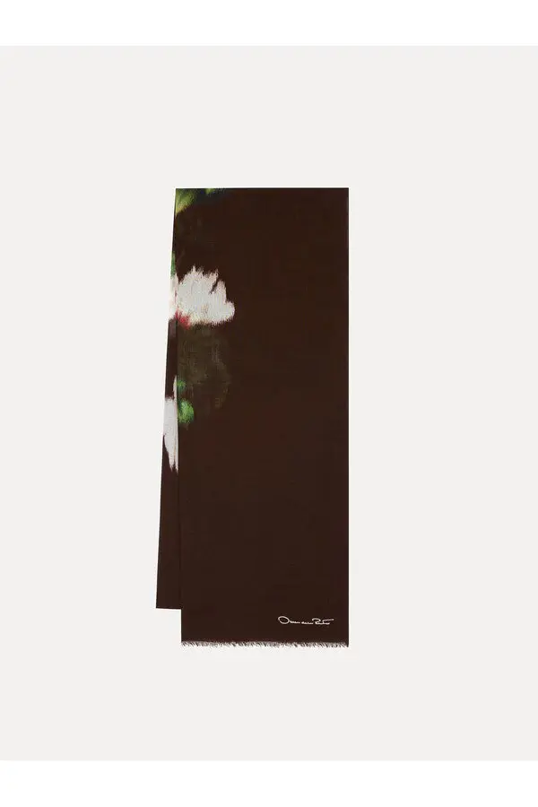 Oscar De La Renta Chiné Cyclamen Modal Cashmere Scarf - Red