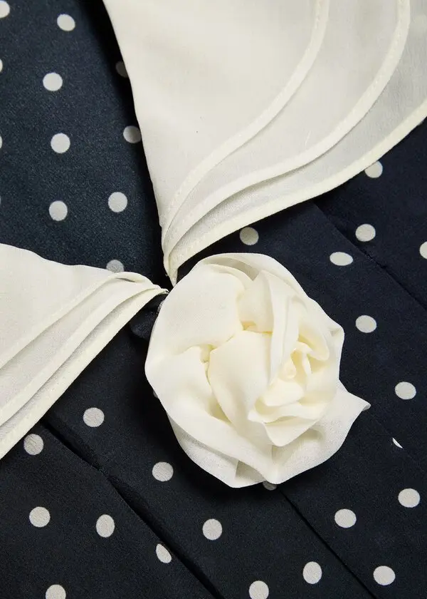 Rixo Valetta Polka Dot Silk-chiffon Mini Dress - Navy