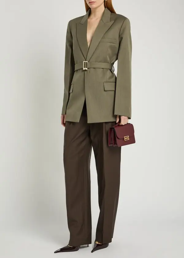 Victoria Beckham Belted Twill Blazer