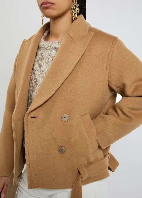 Isabel Marant Étoile Warna Belted Wool-cashmere Jacket - Camel