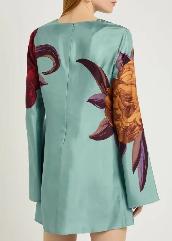 La DoubleJ Floral-print Silk Mini Dress