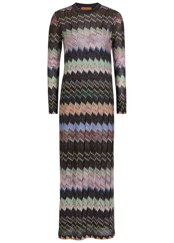 Missoni Zigzag Intarsia Fine-knit Midi Dress