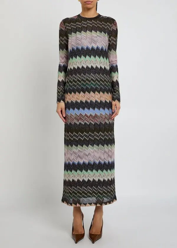 Missoni Zigzag Intarsia Fine-knit Midi Dress