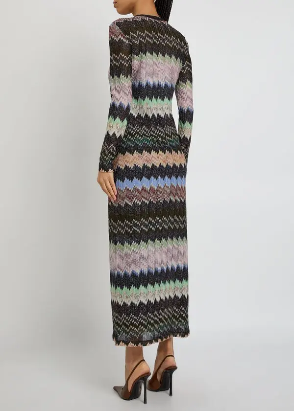 Missoni Zigzag Intarsia Fine-knit Midi Dress