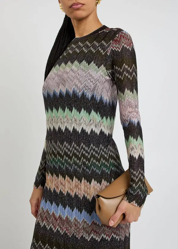 Missoni Zigzag Intarsia Fine-knit Midi Dress