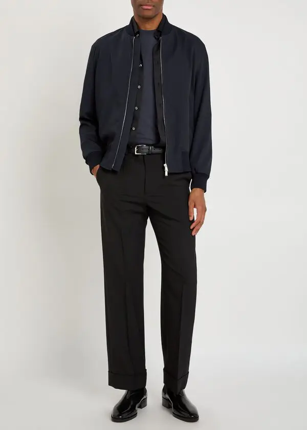 TOM FORD Logo-embroidered Jersey T-shirt - Navy