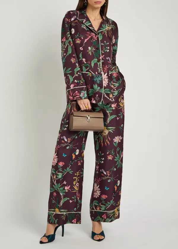 La DoubleJ Printed Silk-twill Trousers