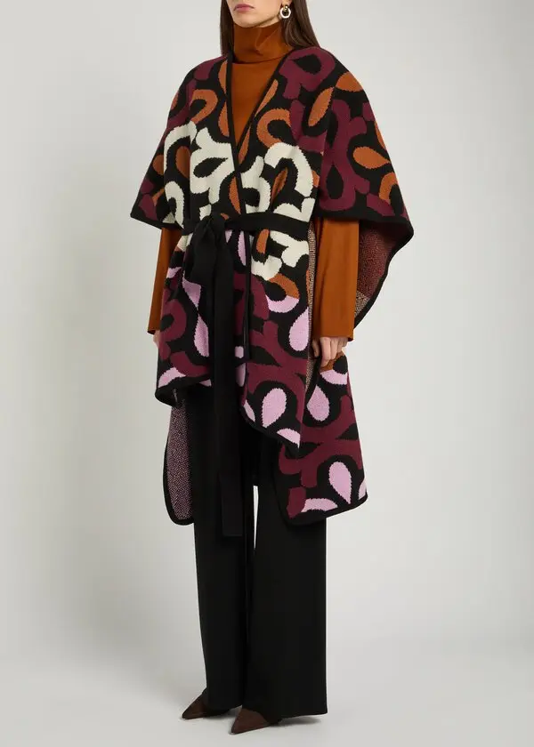 La DoubleJ Maiolika Patterned Wool Robe