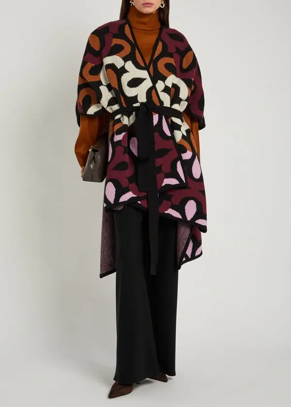 La DoubleJ Maiolika Patterned Wool Robe