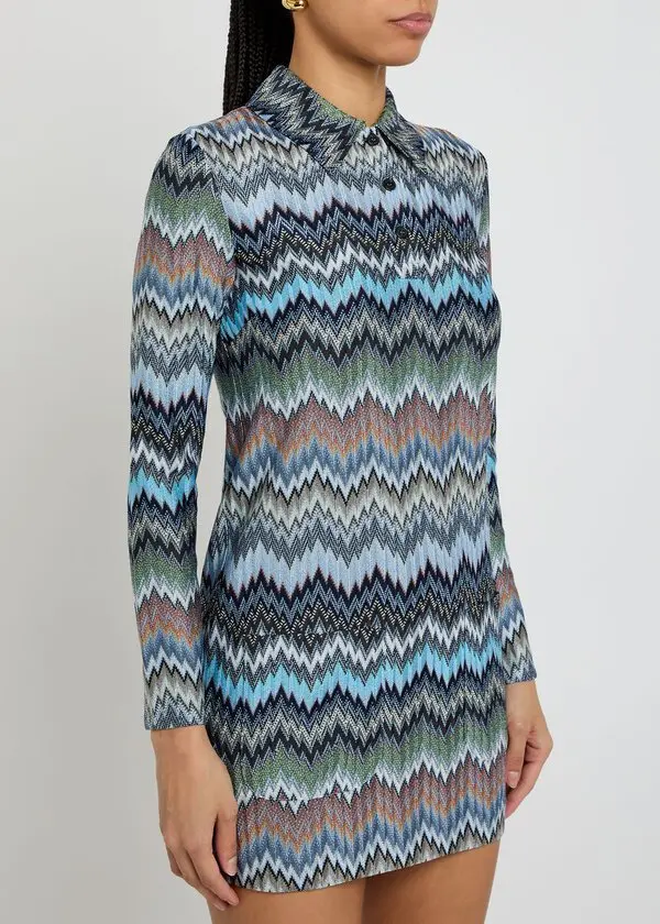 Missoni Zigzag Intarsia Fine-knit Mini Dress