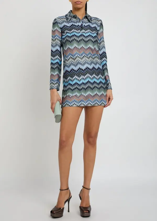 Missoni Zigzag Intarsia Fine-knit Mini Dress