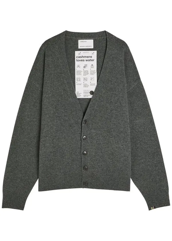 Extreme Cashmere N°459 Jonah V-neck Cashmere-blend Cardigan - Dark Grey