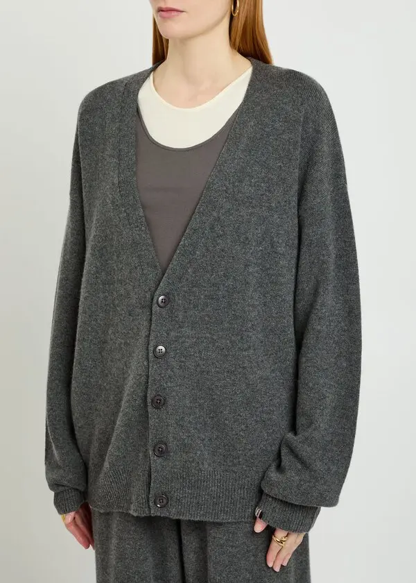 Extreme Cashmere N°459 Jonah V-neck Cashmere-blend Cardigan - Dark Grey