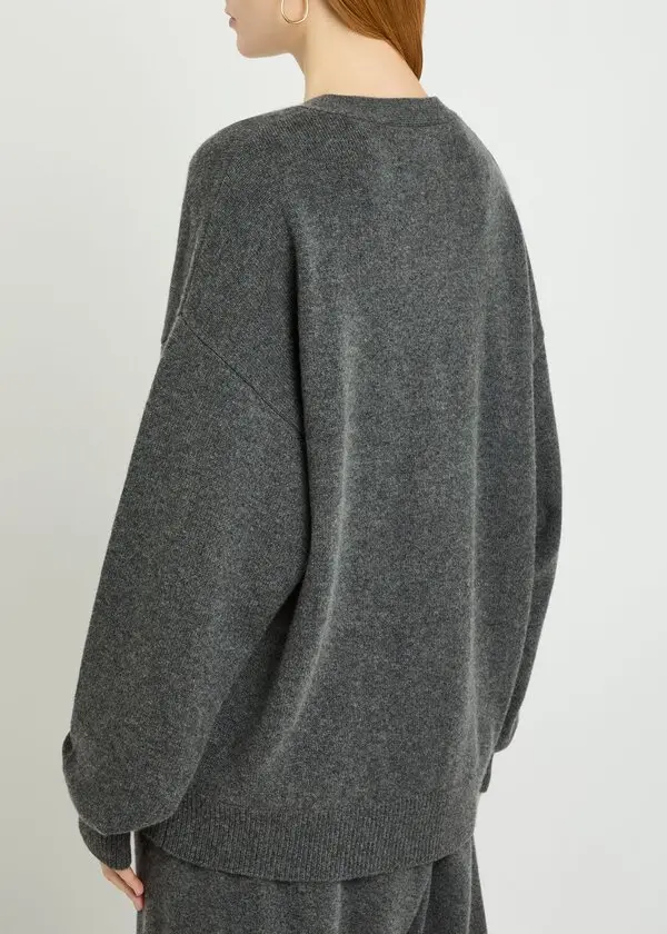 Extreme Cashmere N°459 Jonah V-neck Cashmere-blend Cardigan - Dark Grey