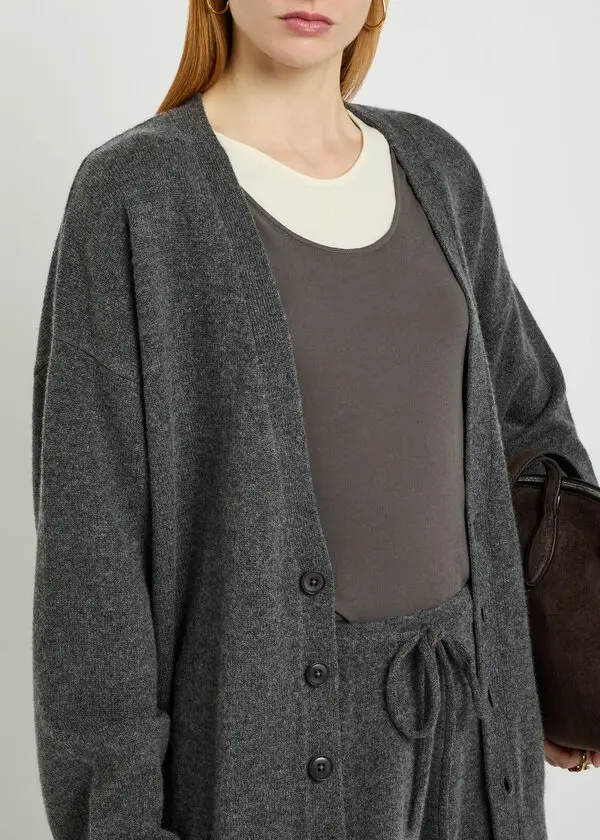 Extreme Cashmere N°459 Jonah V-neck Cashmere-blend Cardigan - Dark Grey
