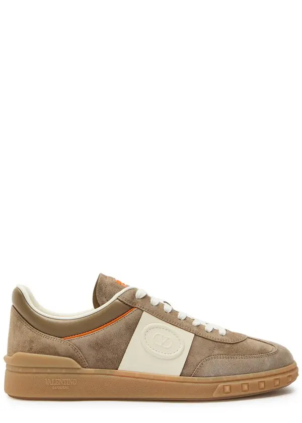 Valentino Garavani Panelled Suede Sneakers - Beige