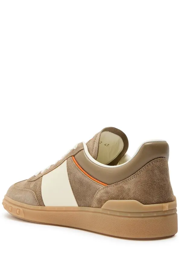 Valentino Garavani Panelled Suede Sneakers - Beige