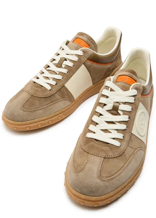 Valentino Garavani Panelled Suede Sneakers - Beige