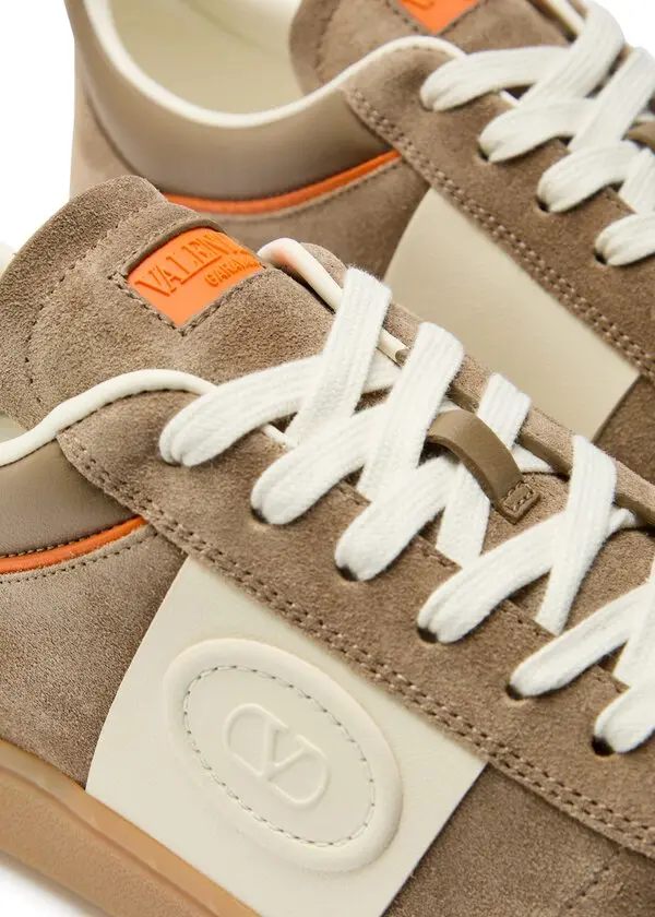 Valentino Garavani Panelled Suede Sneakers - Beige