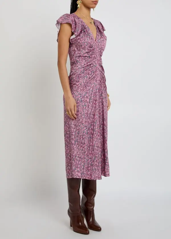 Isabel Marant Étoile Lindsay Floral-print Woven Midi Dress - Pink