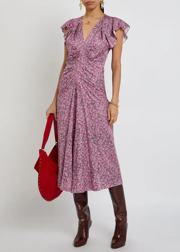 Isabel Marant Étoile Lindsay Floral-print Woven Midi Dress - Pink