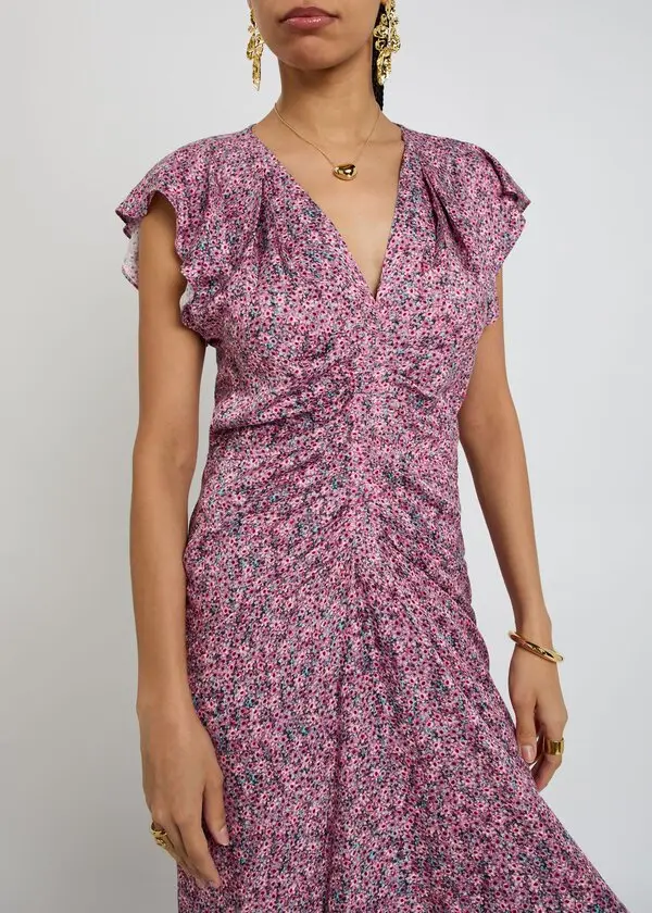 Isabel Marant Étoile Lindsay Floral-print Woven Midi Dress - Pink