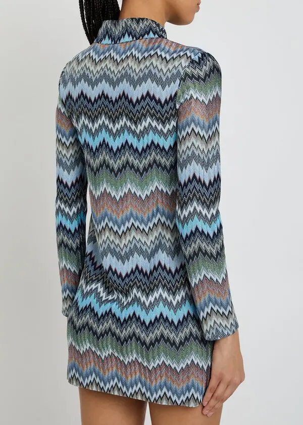 Missoni Zigzag-intarsia Fine-knit Mini Dress