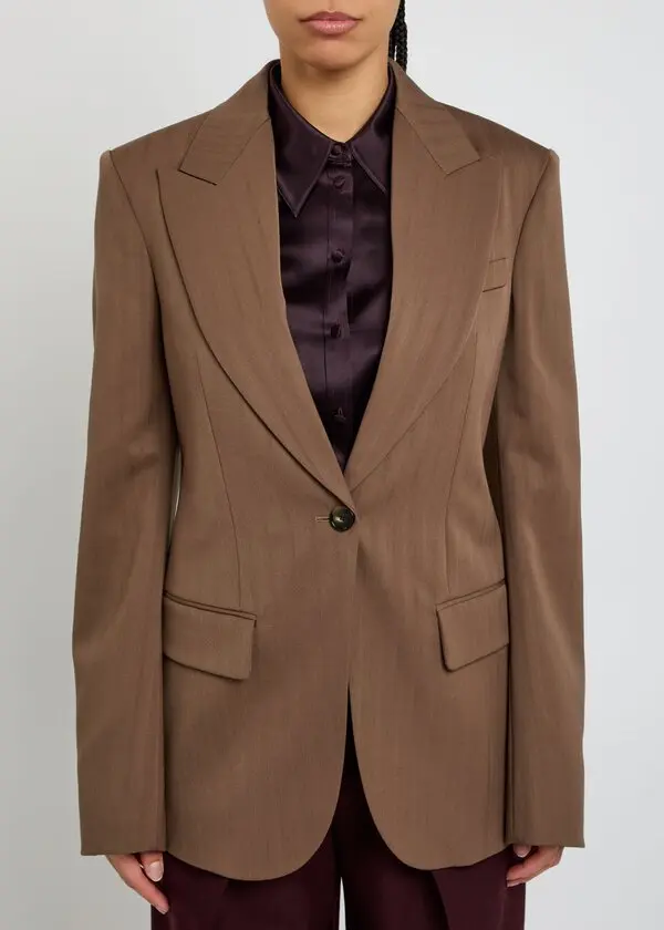 Stella McCartney Single-breasted Wool Blazer - Brown