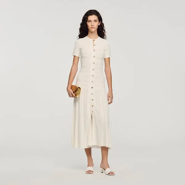 Sandro Knit Maxi Dress - Ecru