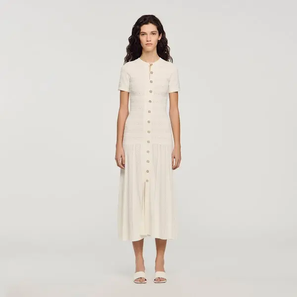 Sandro Knit Maxi Dress - Ecru