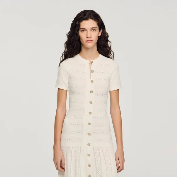 Sandro Knit Maxi Dress - Ecru