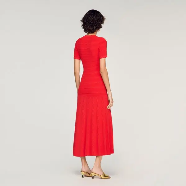 Sandro Knit Maxi Dress - Red