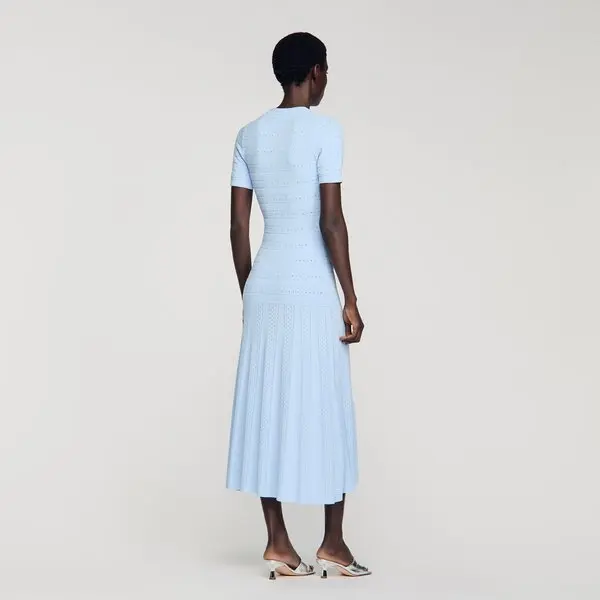 Sandro Knit Maxi Dress - Sky Blue