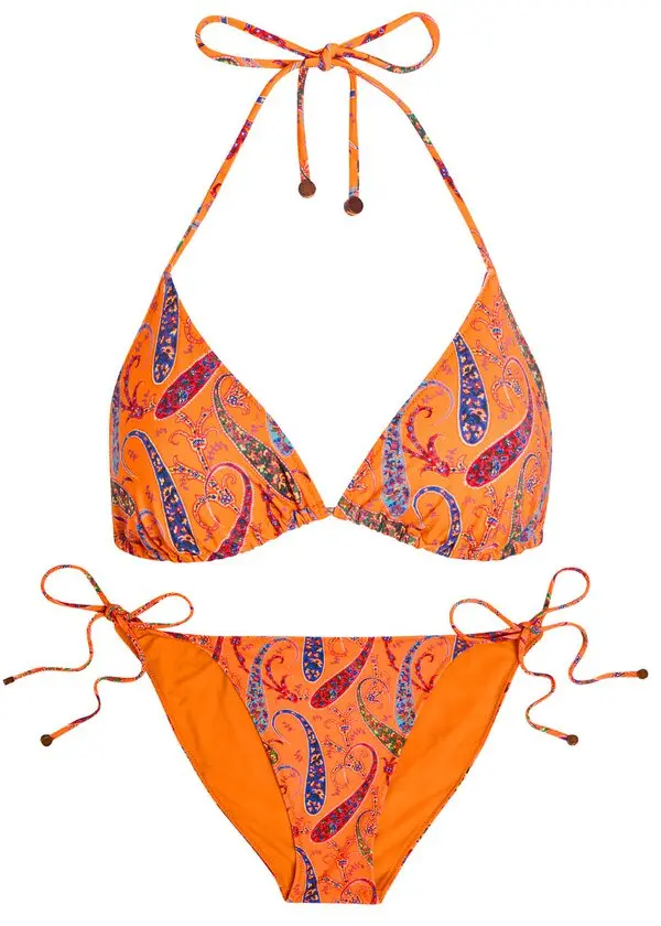Etro Patterned Triangle Bikini - Orange