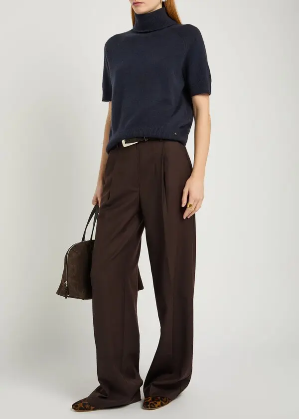 ANINE BING Jackson Roll-neck Cashmere Top