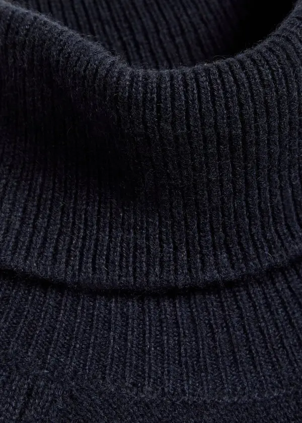ANINE BING Jackson Roll-neck Cashmere Top