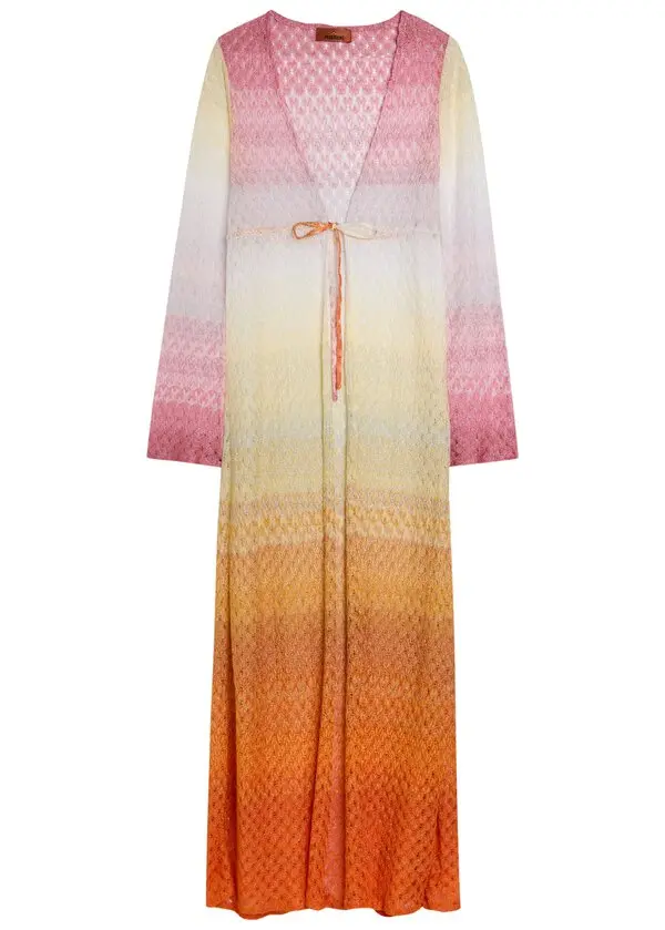 Missoni Degradé Metallic-knit Cover Up - Orange