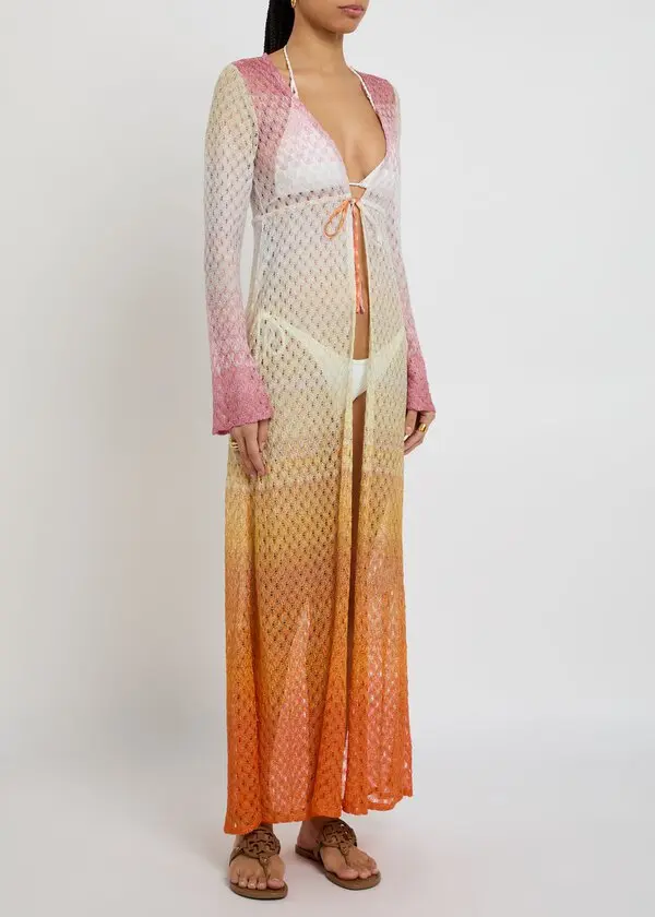 Missoni Degradé Metallic-knit Cover Up - Orange