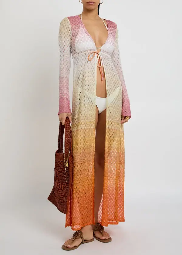 Missoni Degradé Metallic-knit Cover Up - Orange