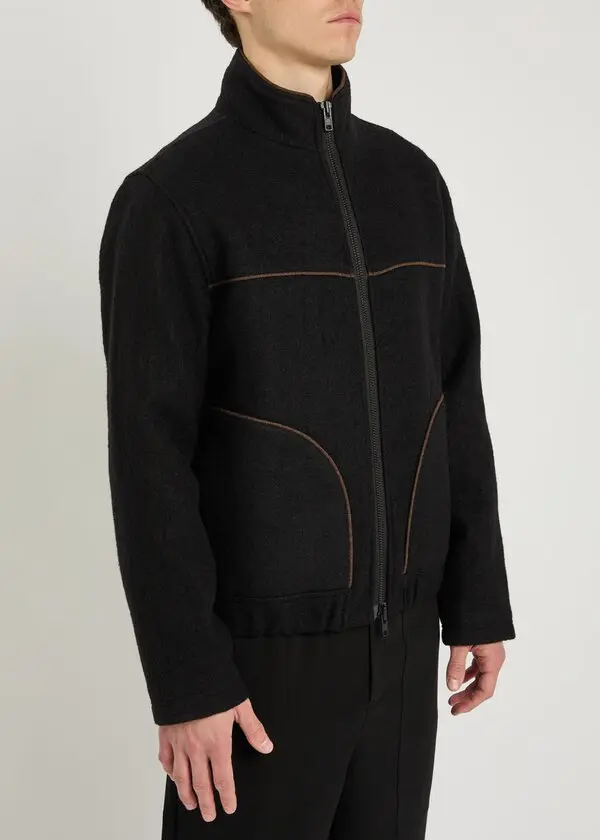 Oliver Peoples Bembridge Pipe-trimmed Cotton And Wool-blend Jacket