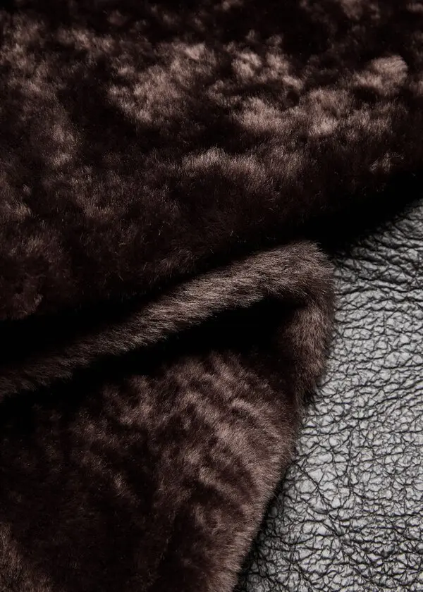 Nour Hammour Shearling Head Scarf - Brown