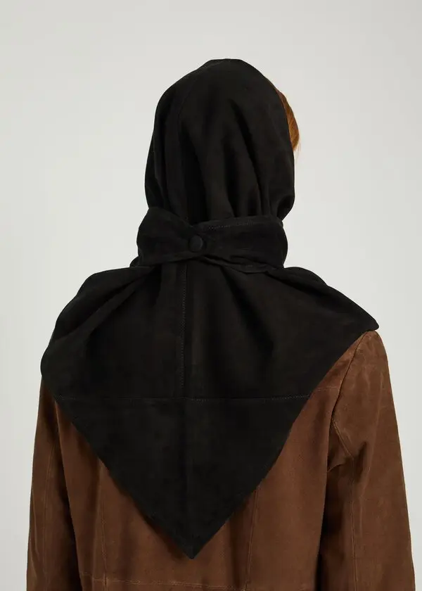 Nour Hammour Suede Head Scarf - Black