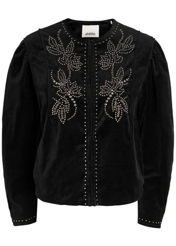 Isabel Marant Pietra Stud-embellished Velvet Jacket