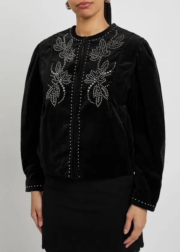 Isabel Marant Pietra Stud-embellished Velvet Jacket