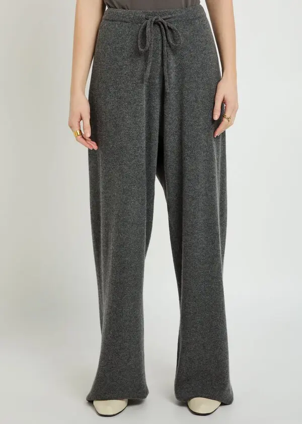 Extreme Cashmere N°462 Slouch Cashmere-blend Trousers - Dark Grey