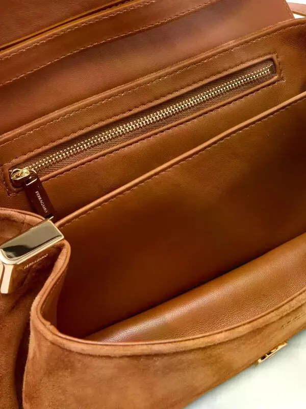 FERRAGAMO Mini Buckle Satchel - Brown