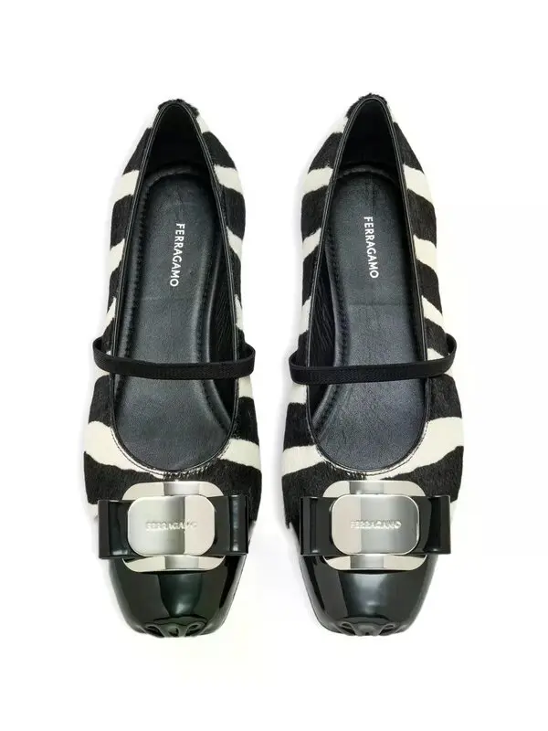 FERRAGAMO Vara Zebra-print Ballet Flats