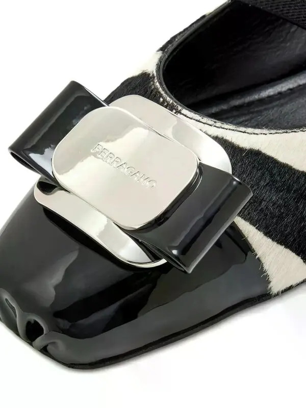 FERRAGAMO Vara Zebra-print Ballet Flats