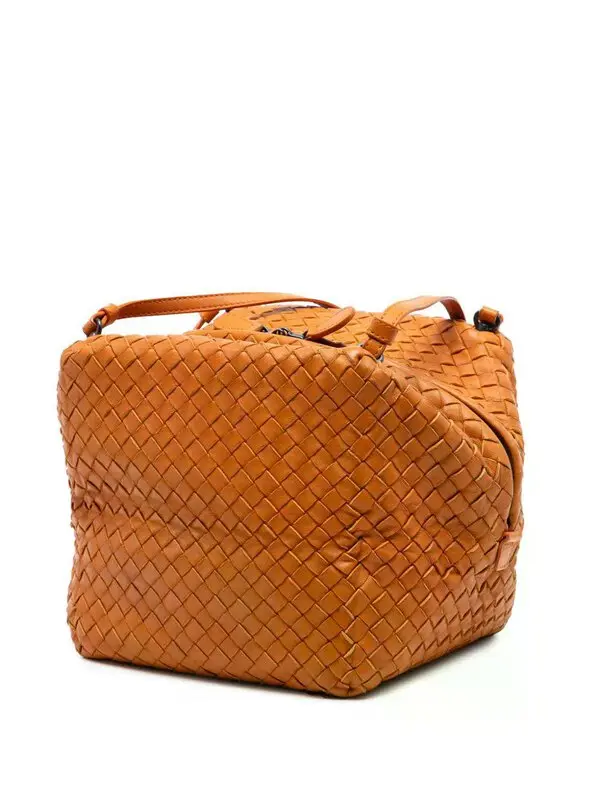Bottega Veneta Nappa Intrecciato Cube Crossbody Bag - Orange